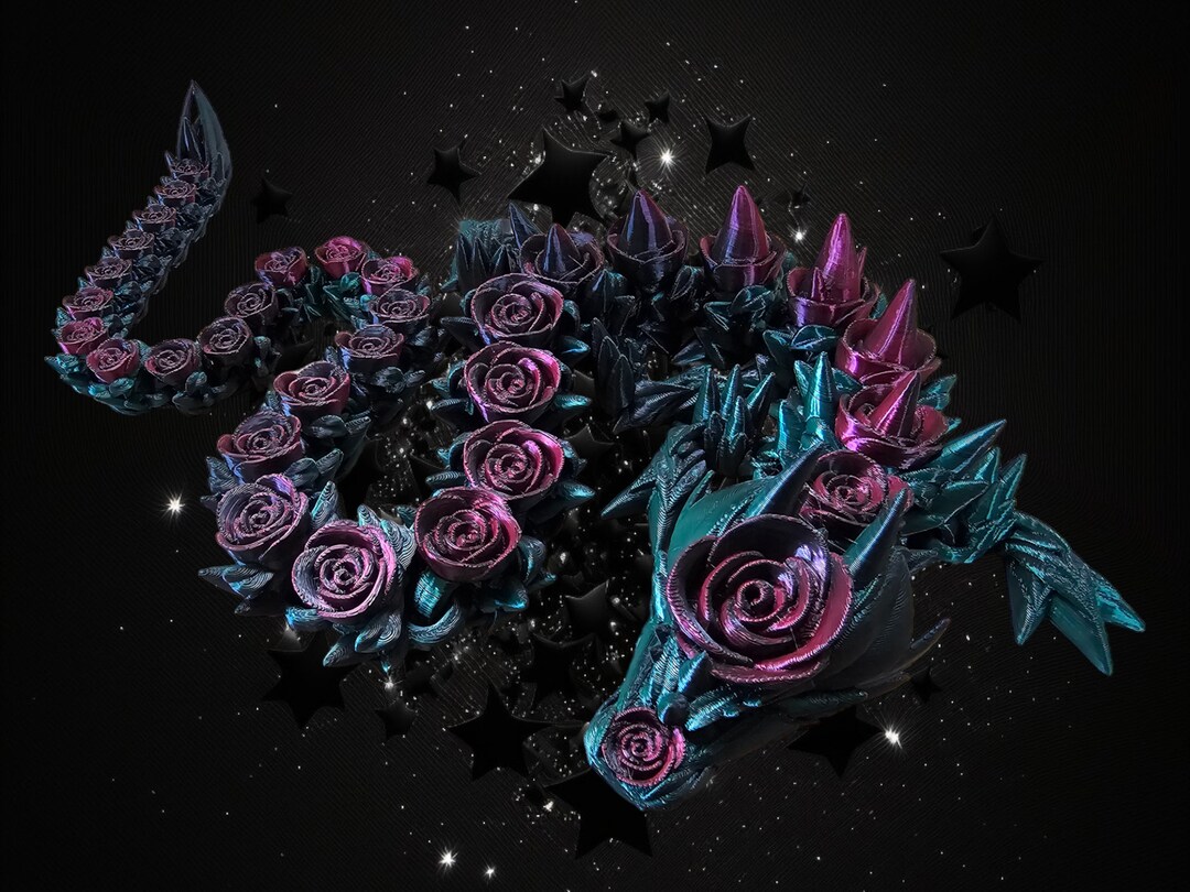 Rose Dragon 3D Printed Articulated Rose Dragon 29 Inches Long - Etsy