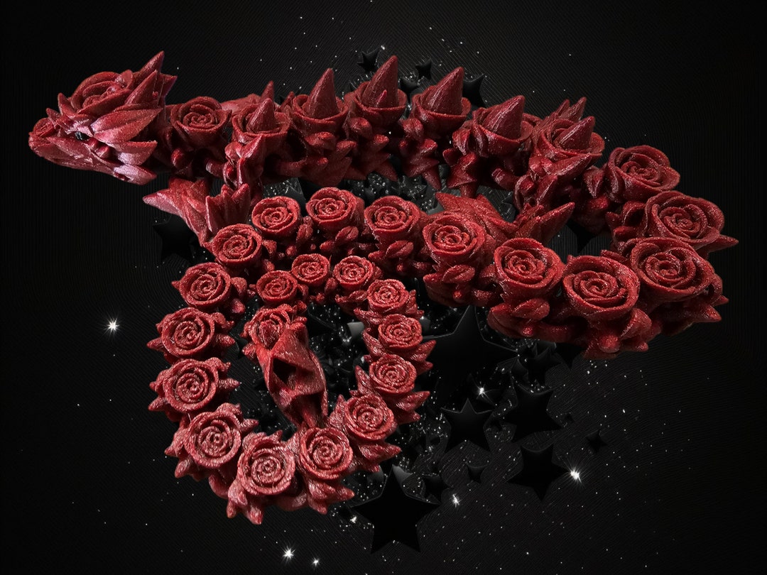 Rose Dragon * 3D Printed Articulated Rose Dragon * 29 Inches Long - Etsy