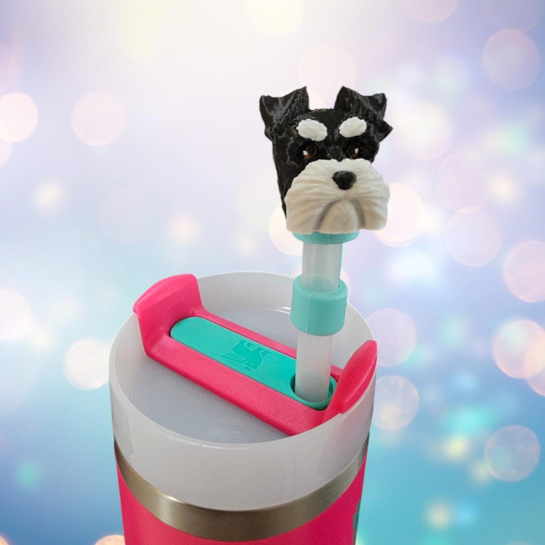 Schnauzer Dog * Dog Straw Topper * 10mm Straw Topper * 3D Printed ...