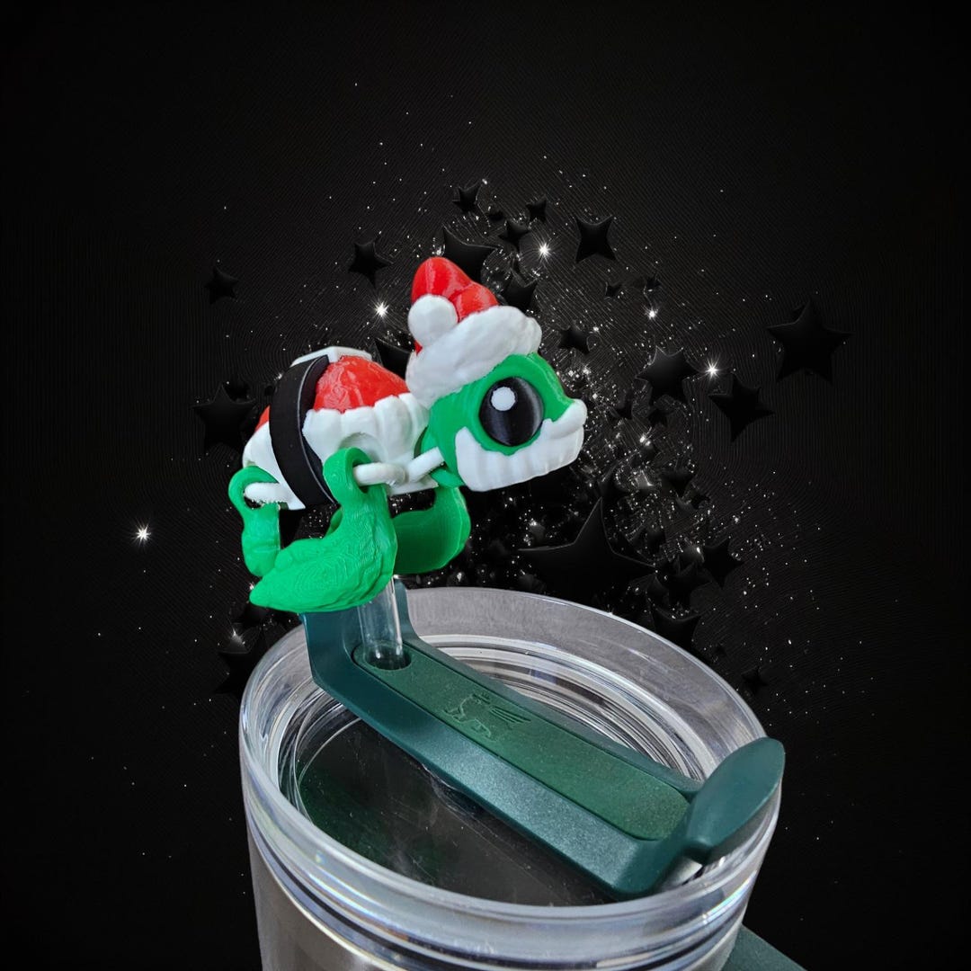 Santa Turtle Straw Topper * Stanley 30 Oz or 40oz Straw Topper * Fits ...