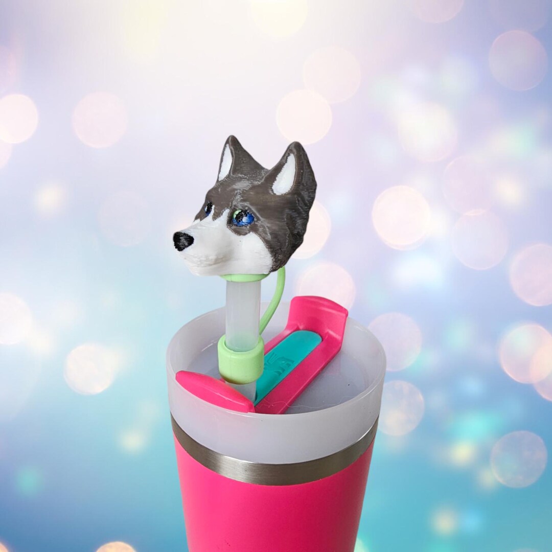 Husky Dog * Dog Straw Topper * 10mm Straw Topper * 3D Printed * Gift ...