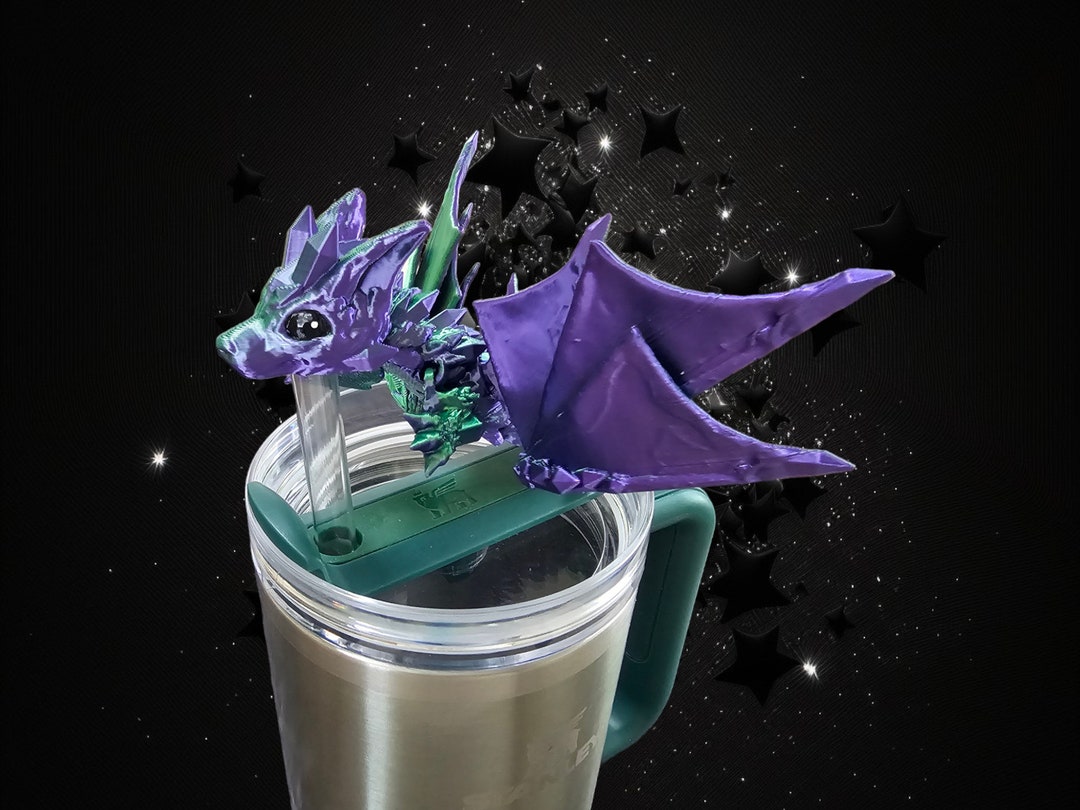 Crystal Wing Wolf Dragon Straw Topper Stanley 30 Oz or 40oz Straw ...