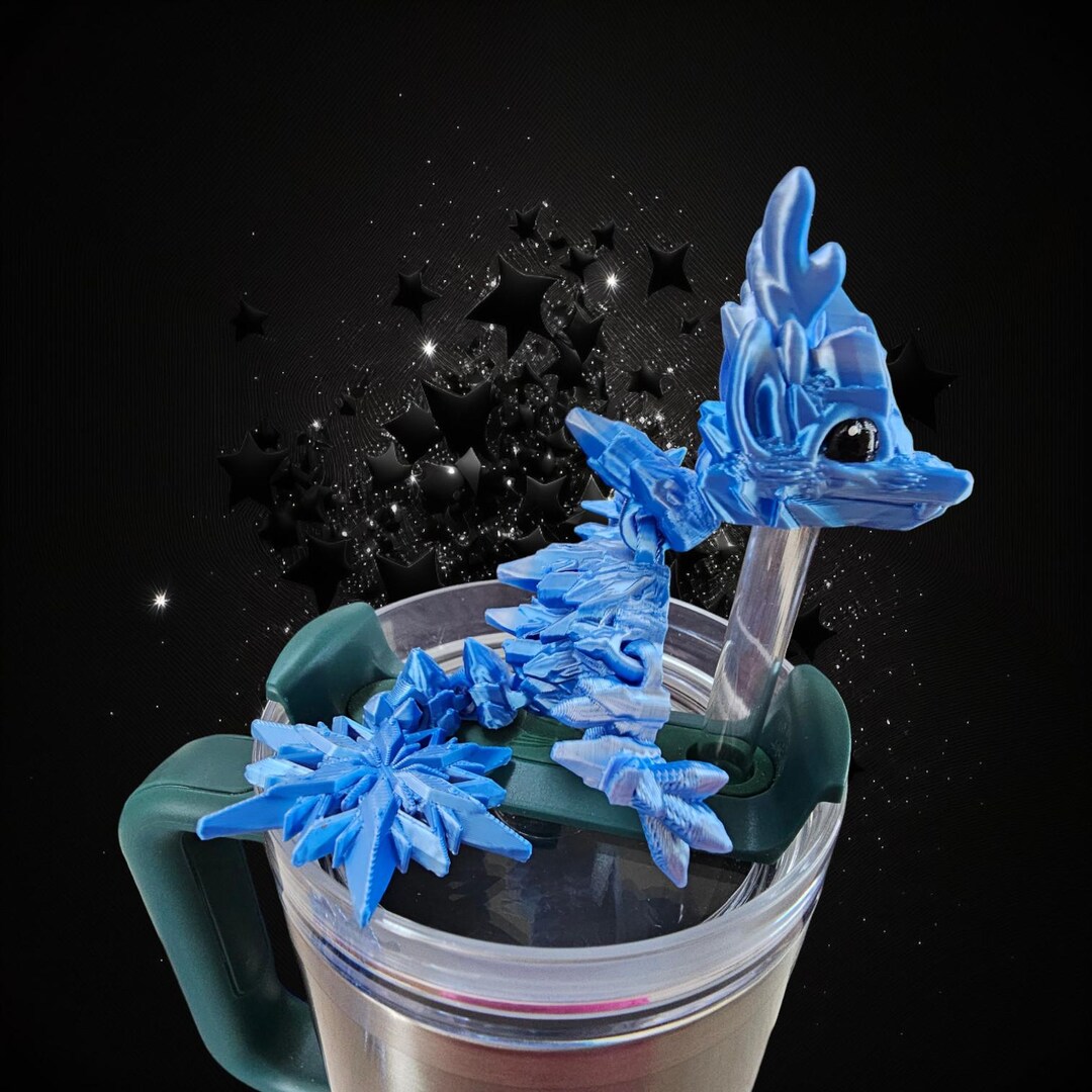 Winter Snow Dragon Straw Topper * Stanley or Brumate 30 Oz or 40oz ...