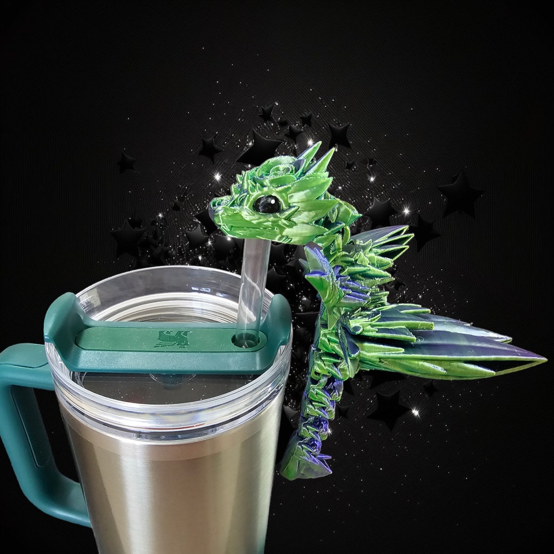 Rose Wing Dragon Straw Topper * Stanley or Brumate 30oz or 40oz Straw ...
