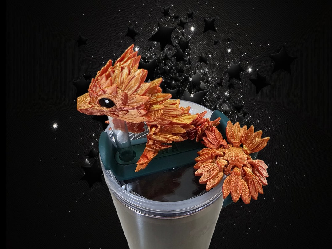 Sunflower Dragon Straw Topper * Stanley or Brumate 30 Oz or 40oz Straw ...