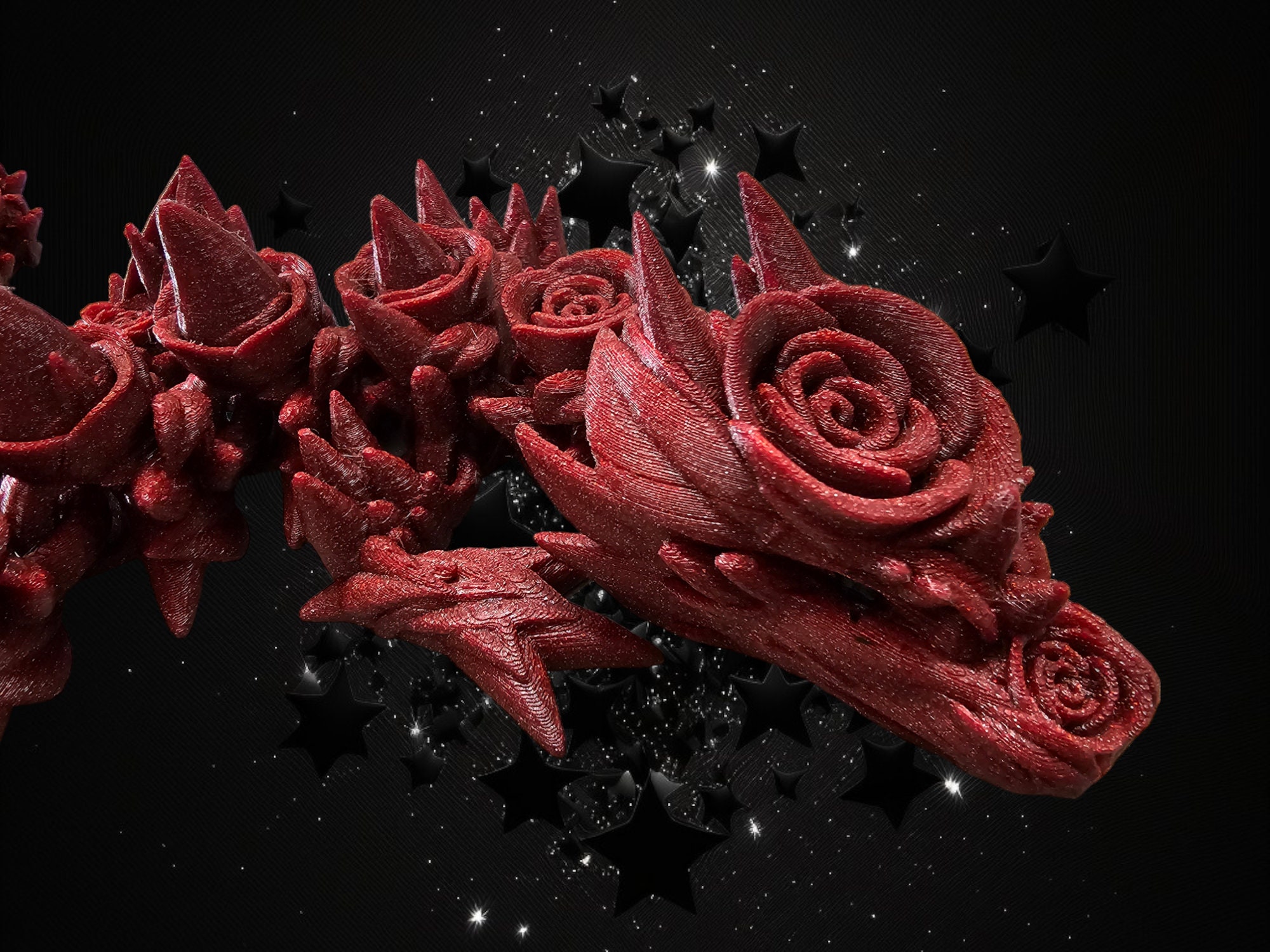 Rose Dragon 3D Printed Articulated Rose Dragon 29 Inches Long - Etsy