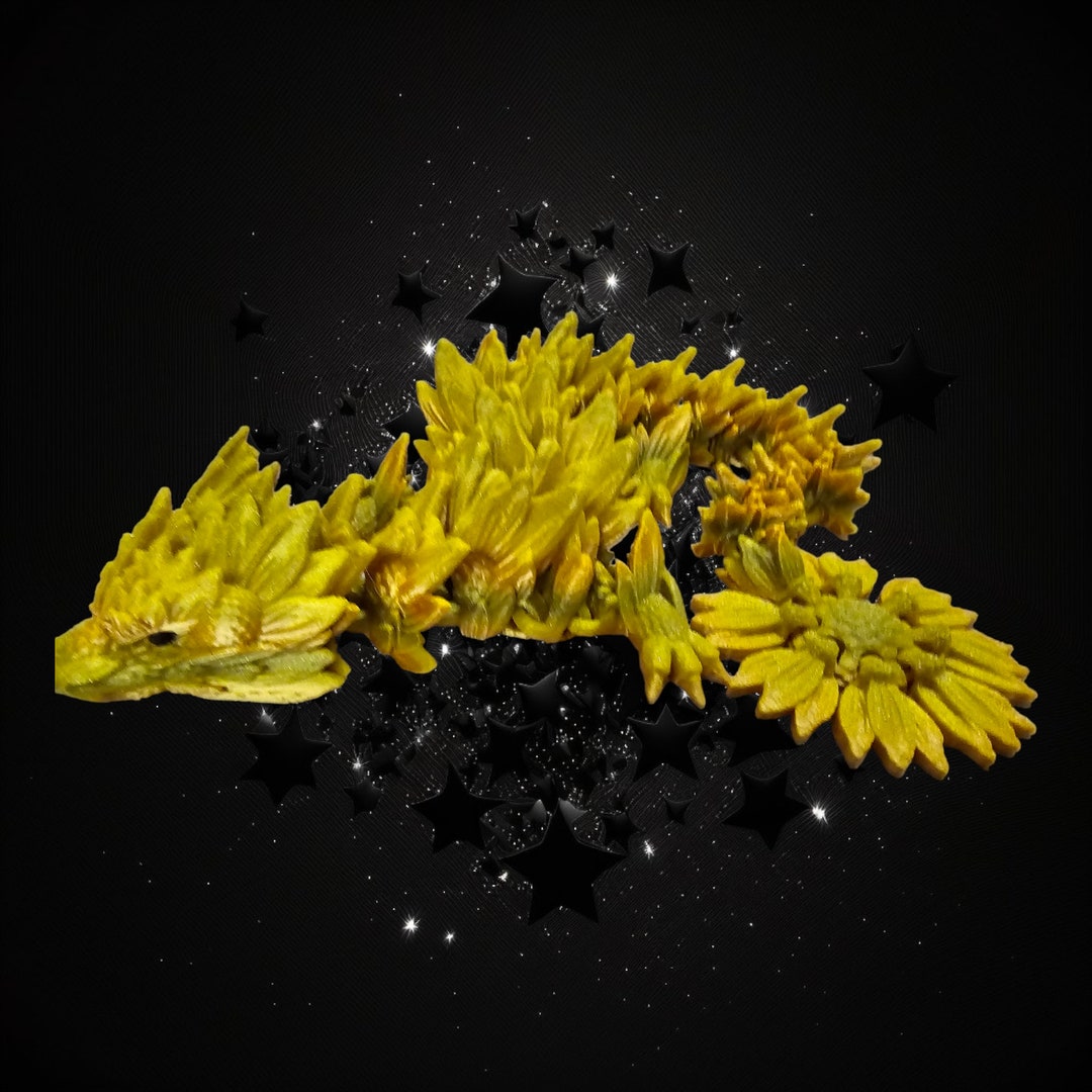 Sunflower Dragon 3D Printed Articulated Sunflower Dragon 20 Inches Long ...