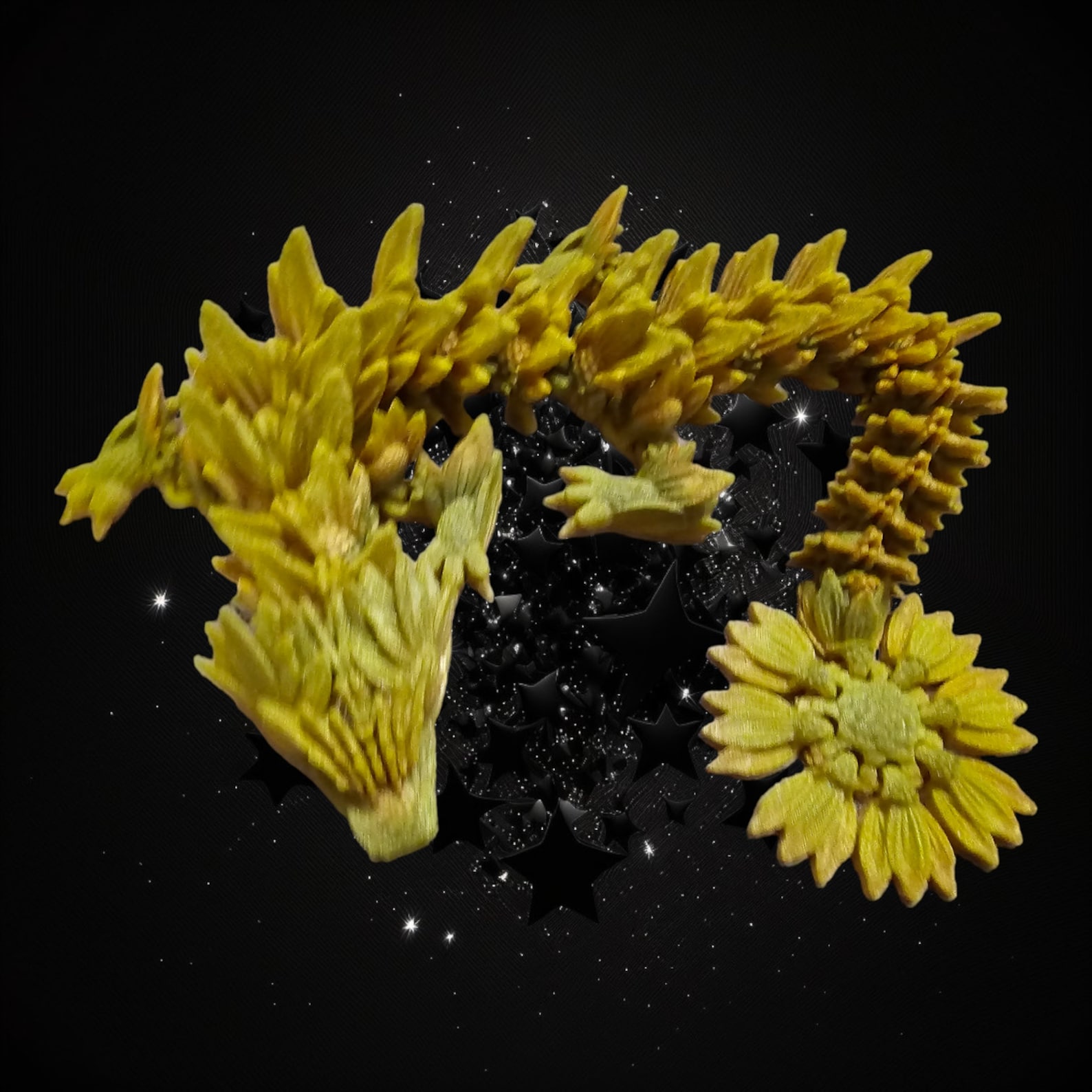 Sunflower Dragon 3D Printed Articulated Sunflower Dragon 20 Inches Long ...