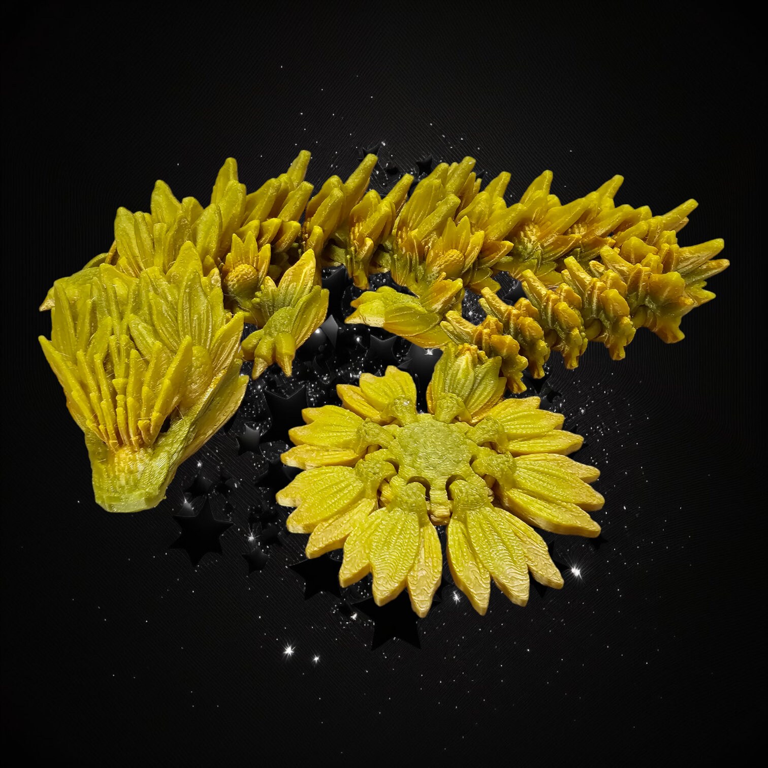 Sunflower Dragon 3D Printed Articulated Sunflower Dragon 20 Inches Long ...