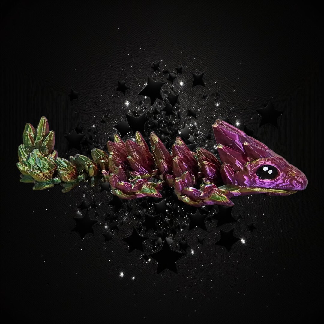Baby Gemstone Dragon 3D Printed Articulated Gemstone Dragon 8 Inches ...