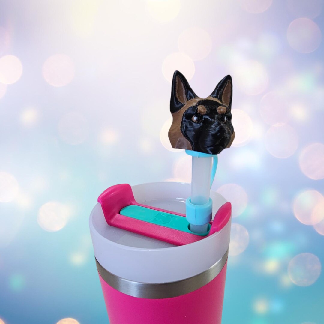 German Shepherd Dog * Dog Straw Topper * 10mm Straw Topper * 3D Printed ...