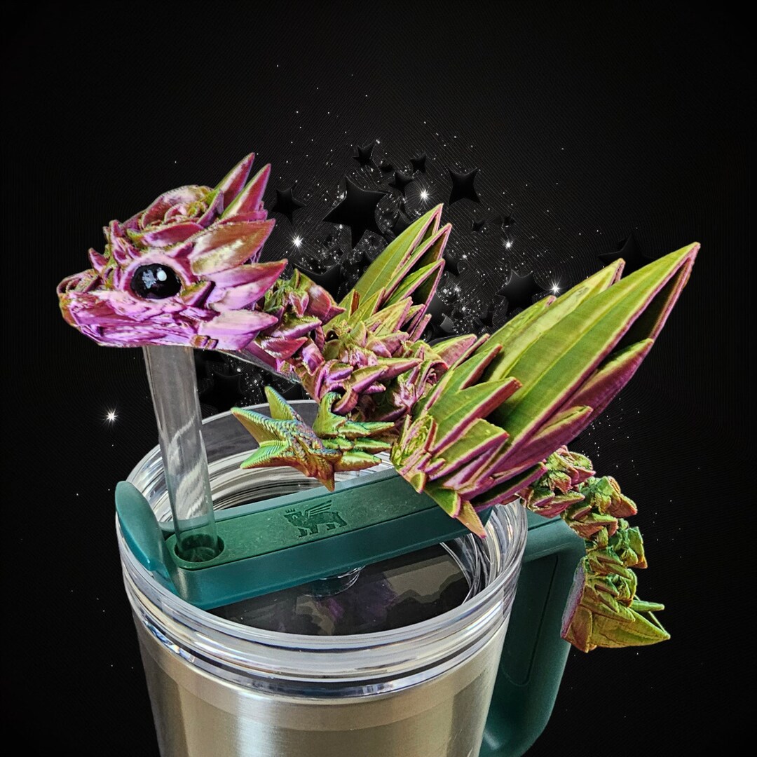 Rose Wing Dragon Straw Topper Stanley 30 Oz or 40oz Straw Topper Fits ...