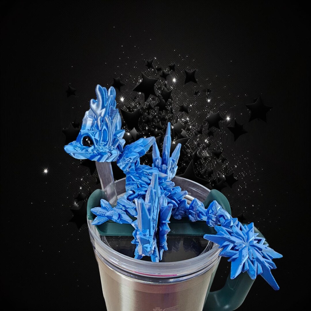 Winter Snow Wing Dragon Straw Topper * Stanley or Brumate 30 Oz or 40oz ...