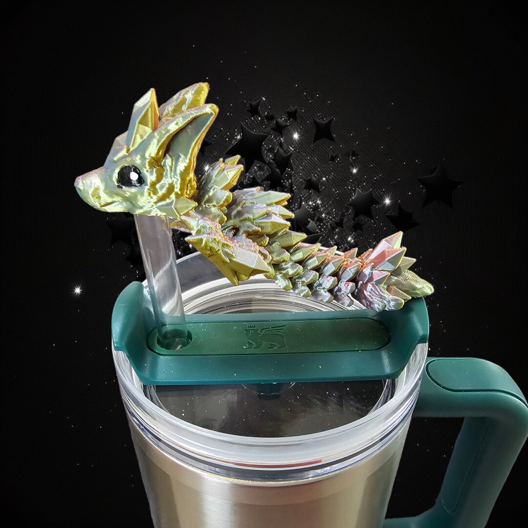 Crystal Wolf Dragon Straw Topper Stanley or Brumate 30oz or 40oz Straw ...