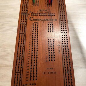 Vintage 1950’s Drueke Cribbage Master 3track Board Game With Pegs - Etsy