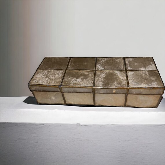 Vintage Rectangular Capiz Shell Box, Circa 1960s - Gem