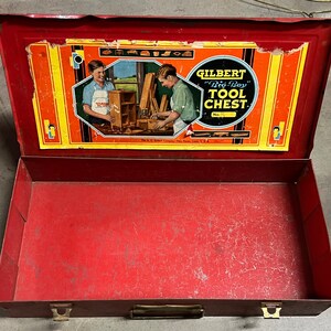 Vintage 1950’s Gilbert’s Tool Chest Metal Box - Etsy