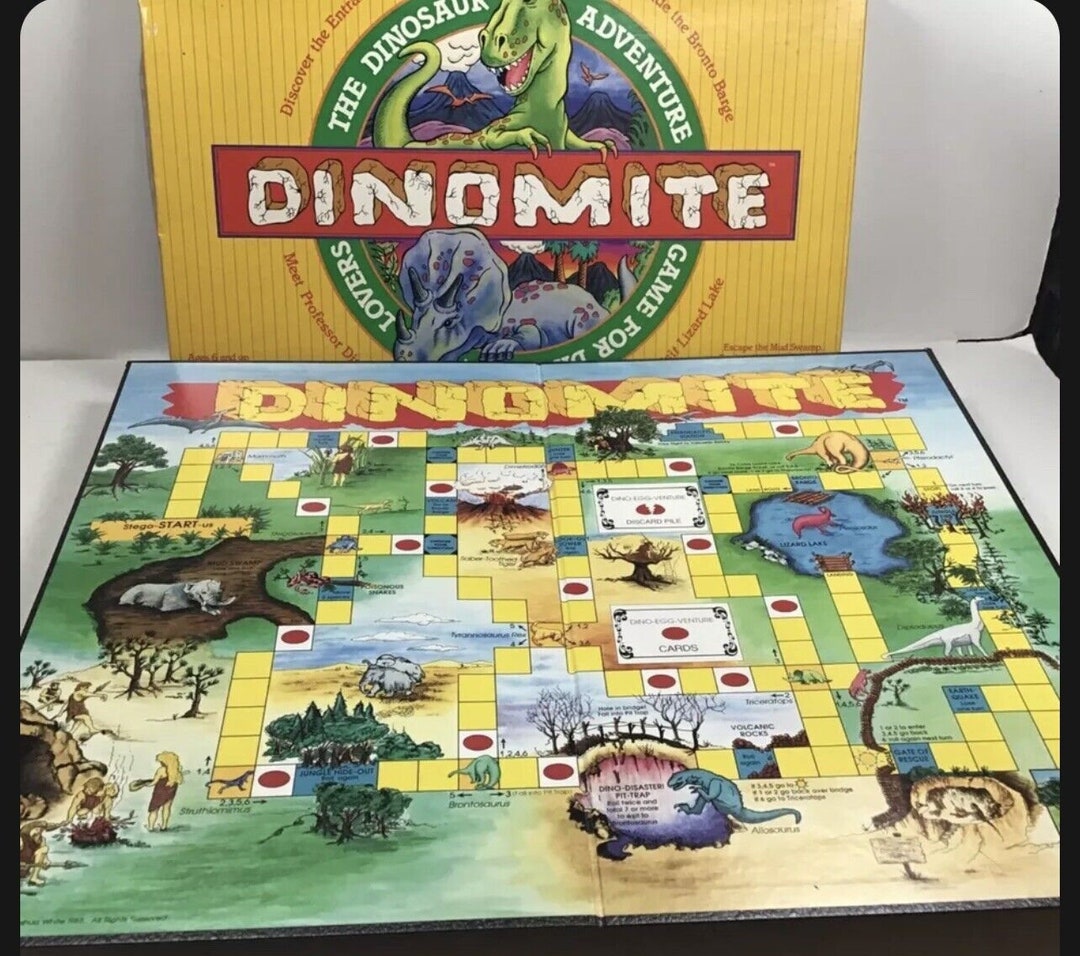 Dinomite "the Dinosaur Adventure Board Game" Complete Game 1988 - Etsy
