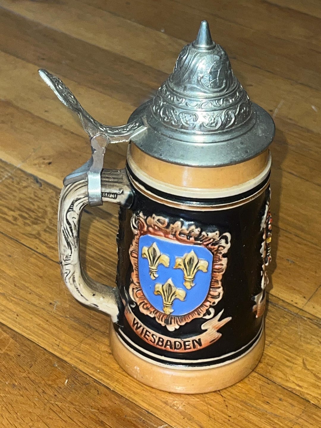 German Heidelberg Beer Stein Featuring the City Coat of Arms Castle VTG ...