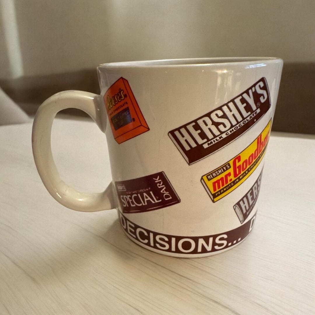 Vintage Hershey's Chocolate DECISIONS DECISIONS Candy Bar Coffee Mug - Etsy