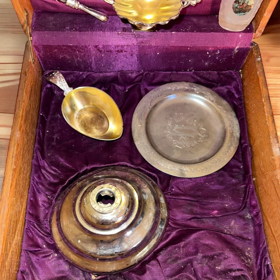 Antique Sick Call Box Last Rites Case Religious Candelabra Vintage ...