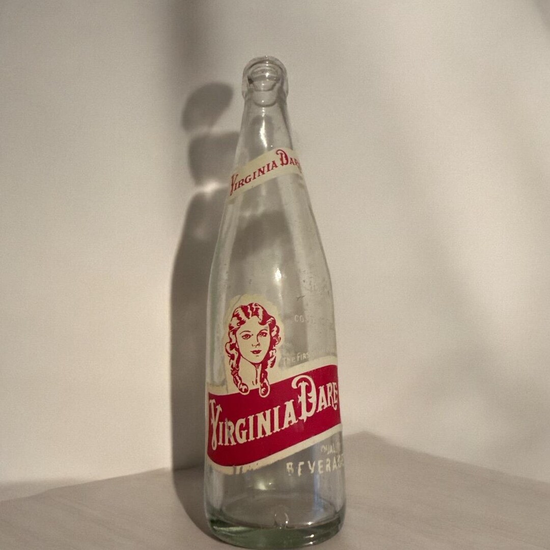 Vintage Virginia Dare Soda Bottle Clear Glass Pop Bottle With Red and ...