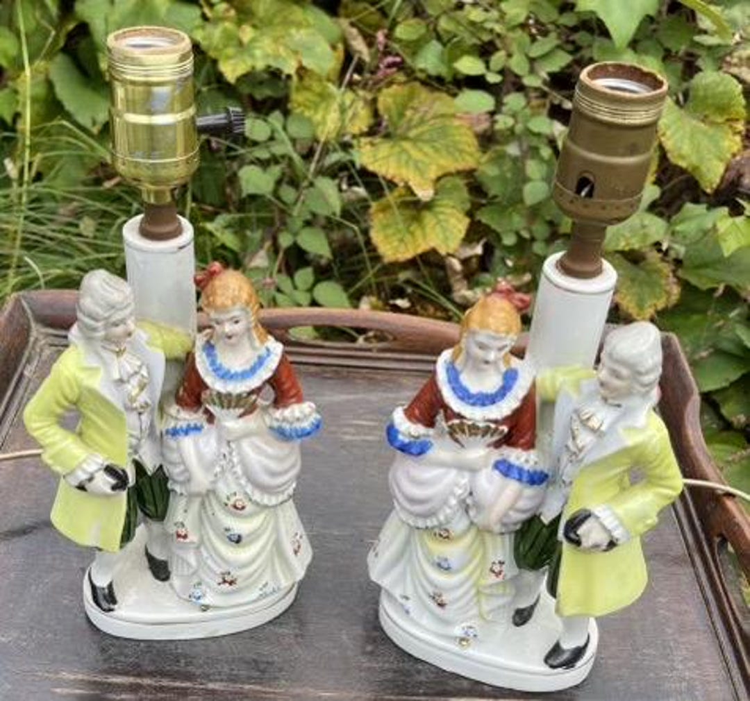 Colonial COUPLE Lamps.pair of Porcelain Lamps.sandrea.andrea by Sadek.i ...