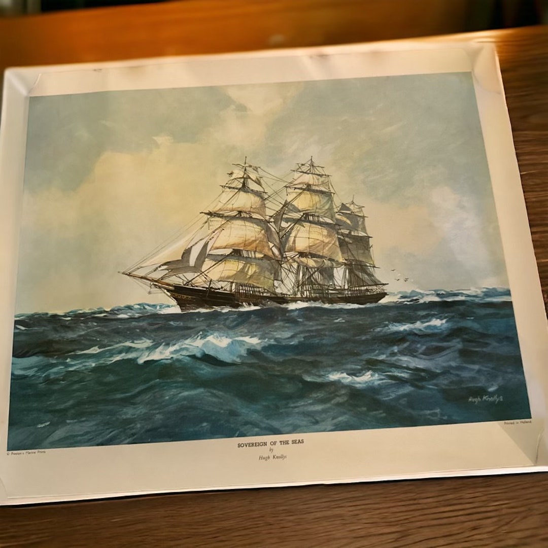 VINTAGE Print Sovereign of the Seas by Hugh Knollys Sailing Ship ...