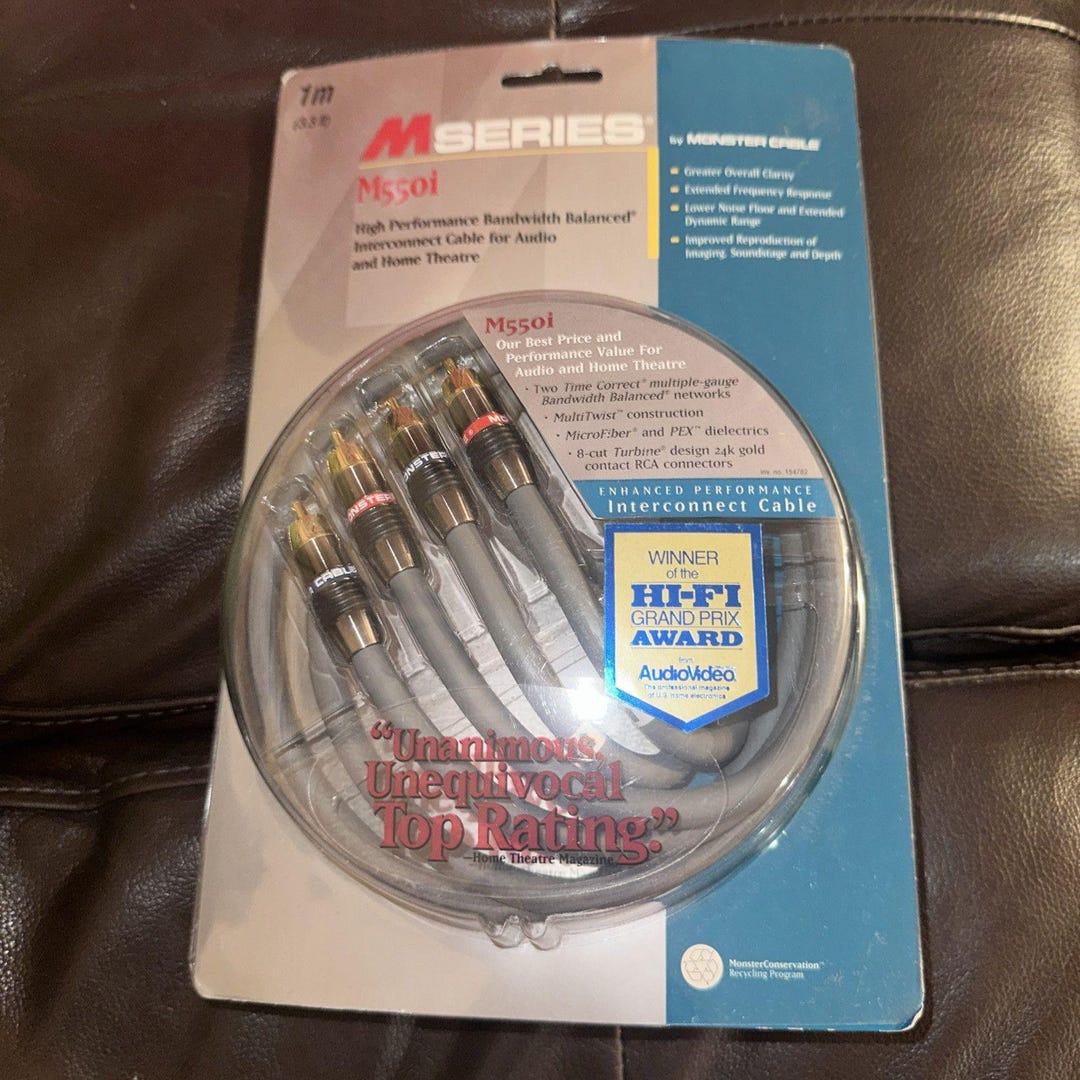 Monster Cable M-series M550i Audio Stereo RCA Interconnect Cable 1m - Etsy