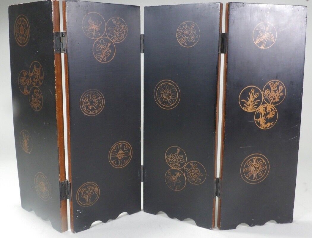 Foldable Vintage Oriental Table Screen 16 Tall - Etsy