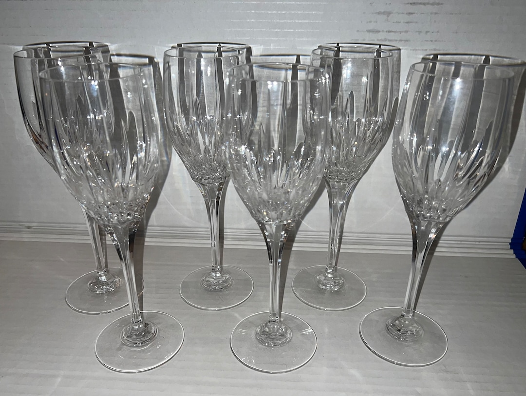 Vintage Mikasa Crystal Wine Glasses Set Of 6 Etsy