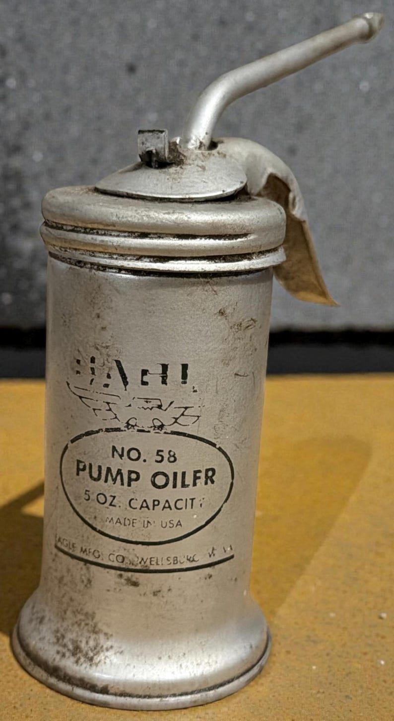 Vintage Eagle No. 58 Pump Oiler 5 Oz | Metal Oil Can | Made in USA ...