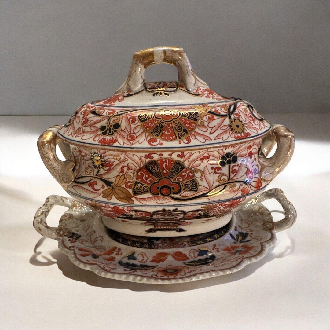 Antique Porcelain Stone China 66 HICKS & MEIGH C1800 Sauce Tureen and ...