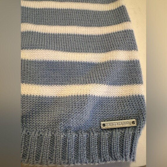 PANGASA 6 mos BABY BOYS Blue & White Stripe Knitted R… - Gem