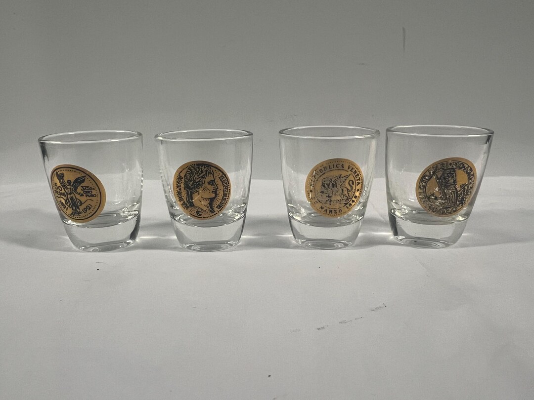 Set of 4 Coin Gold Coin Shot Glass - Etsy