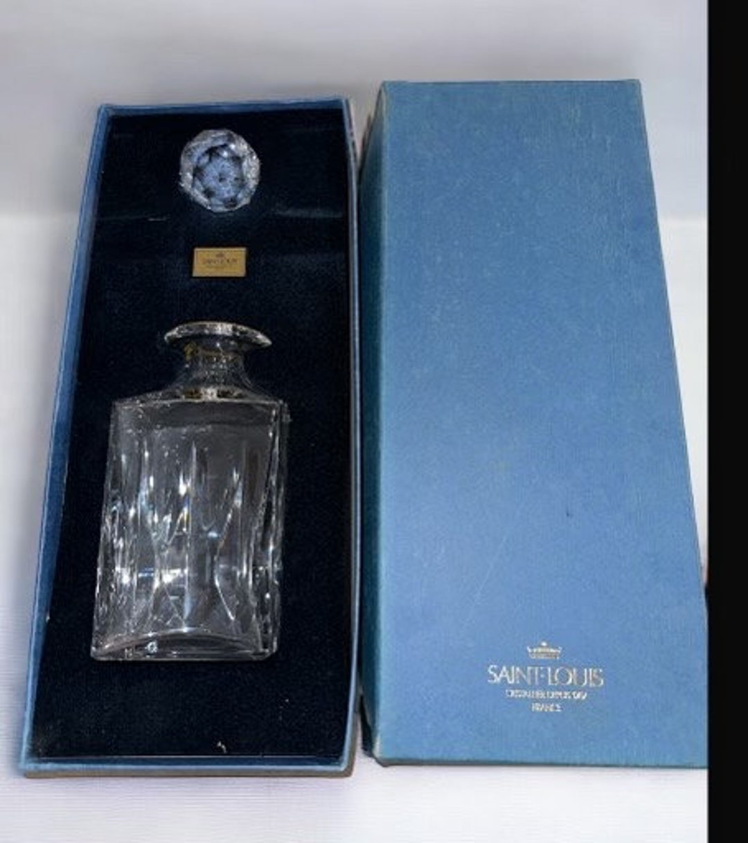 Vintage Saint-louis Stella Square Decanter - Etsy