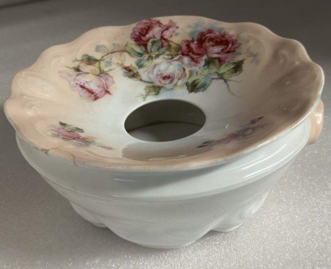 Antique Porcelain Hair Receiver Bowl Hand Painted Victorian Era 1920s ...