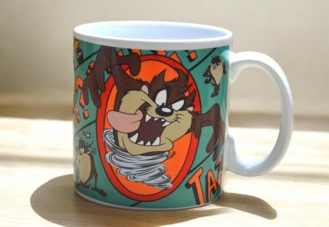 Vintage Taz Mug 1995 Korea Applause Looney Tunes Tasmanian Devil Warner ...