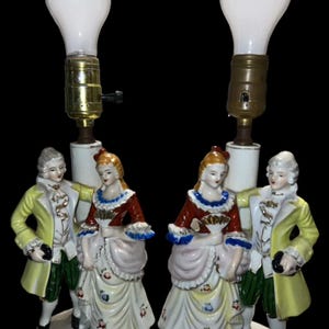 Colonial COUPLE Lamps.pair of Porcelain Lamps.sandrea.andrea by Sadek.i ...