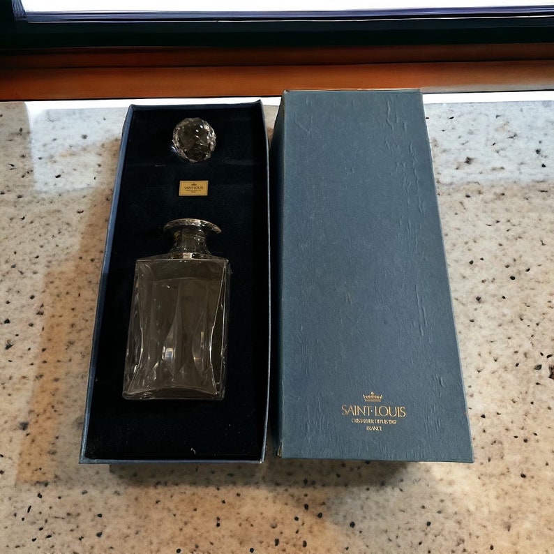 Vintage Saint-louis Stella Square Decanter - Etsy