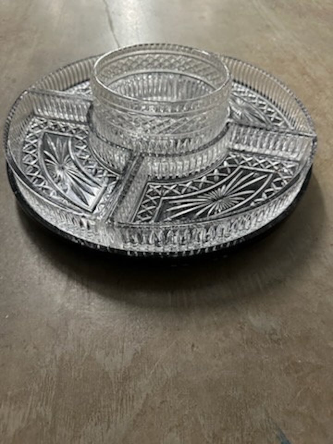 Vintage Anchor Hocking Wexford Clear Glass Lazy Susan Condiment Tray - Etsy