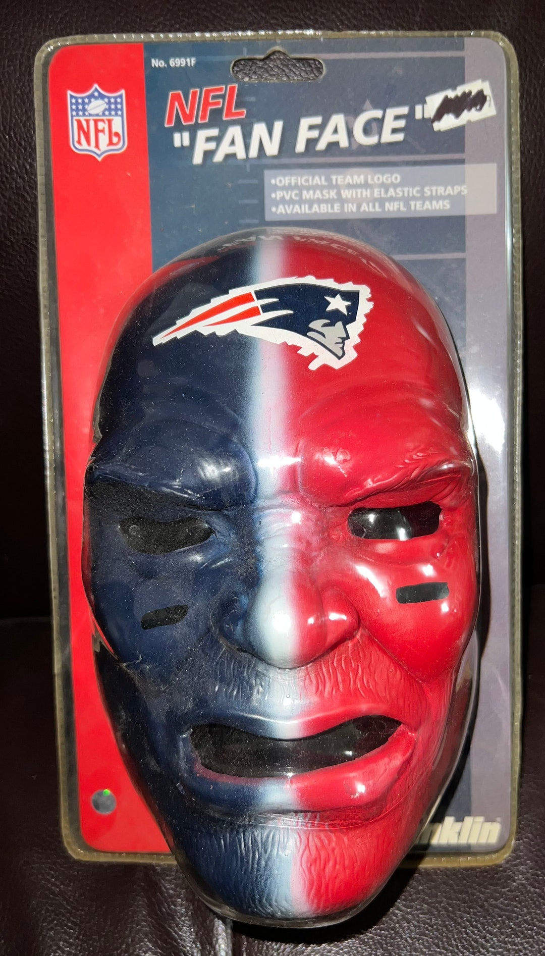 New England Patriots Fan Face Mask Red Blue NFL Football Franklin - Etsy