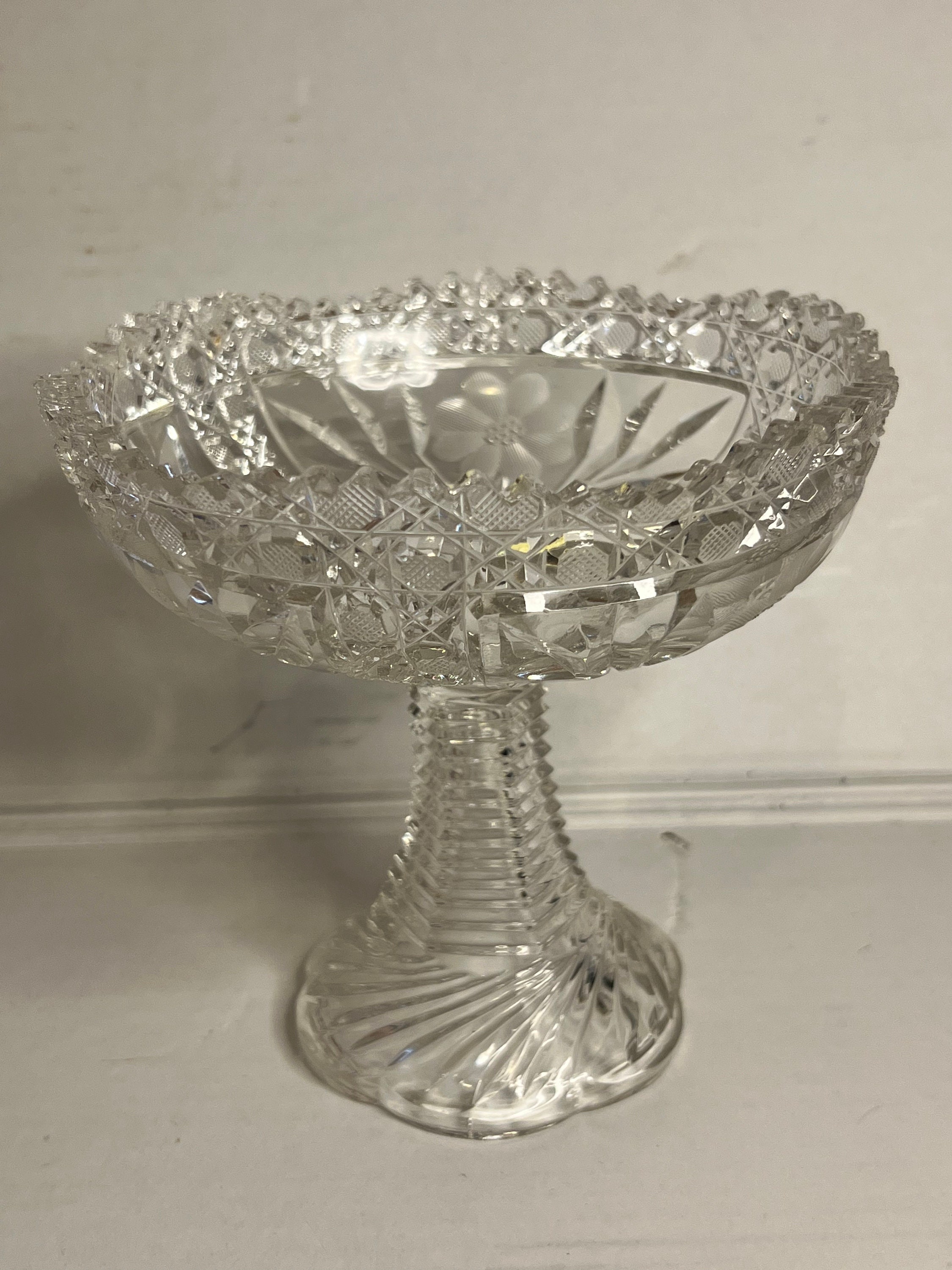 Clear Crystal Glass Candy Bowl. 5. Inches Tall 9 Inches Wide - Etsy