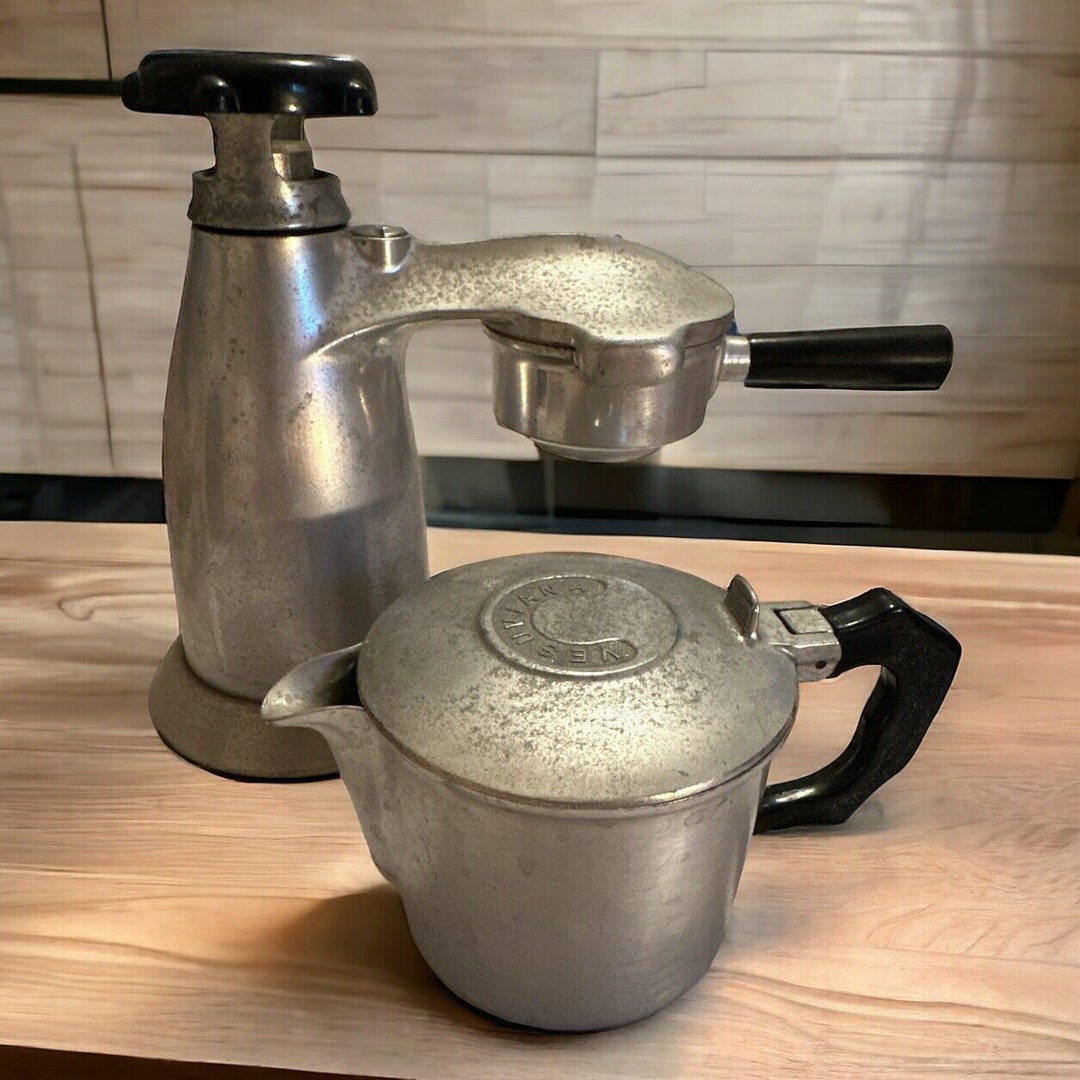 Vesuviana Stovetop Espresso Coffee Maker Aluminum Vtg 1950s Made in ...