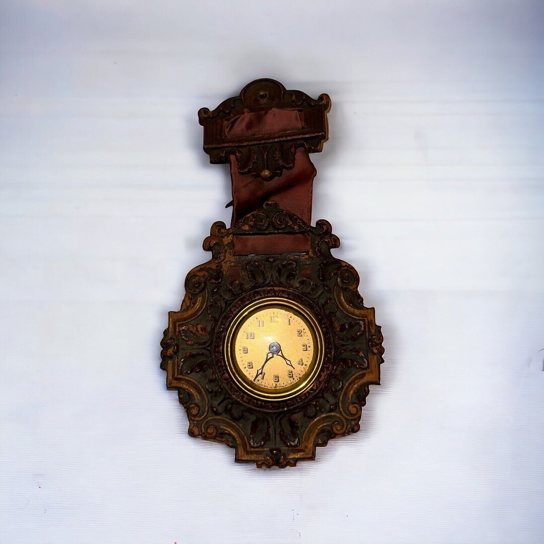 DELUXE New York Fob Clock Hanging Original Wind up Works LOUIS XVI ...