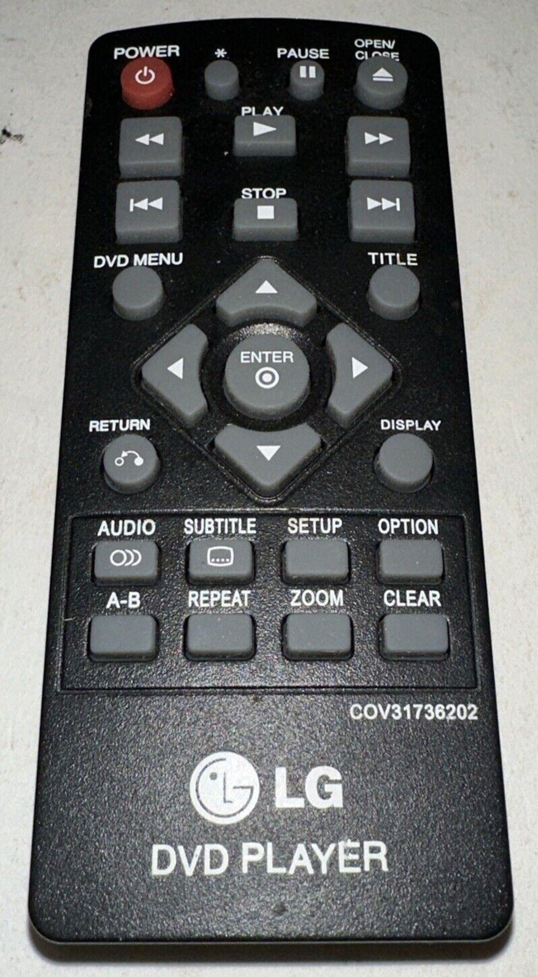 LG DVD Player Remote Control COV317386202 Genuine Original Working ...