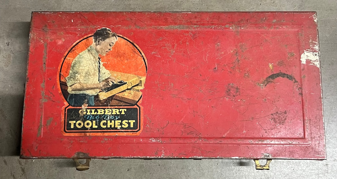 Vintage 1950’s Gilbert’s Tool Chest Metal Box - Etsy