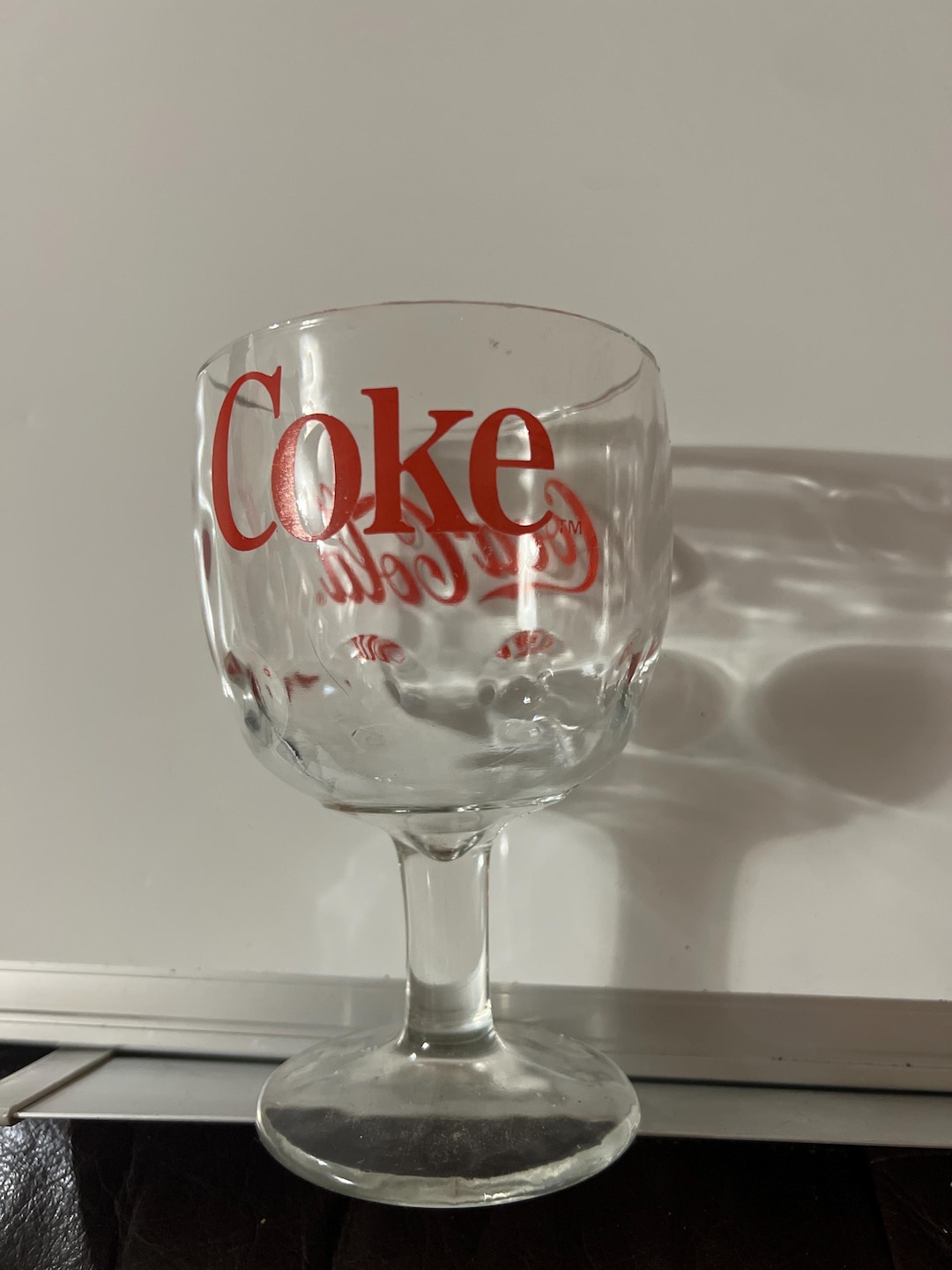 Coca Cola Coke Goblet Glass Red Logo 1970-80’s Libby Pedestal Chalice ...