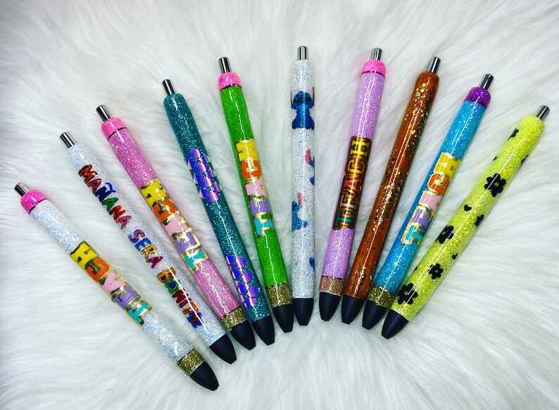 Epoxy Pens Glittered Personalized - Etsy