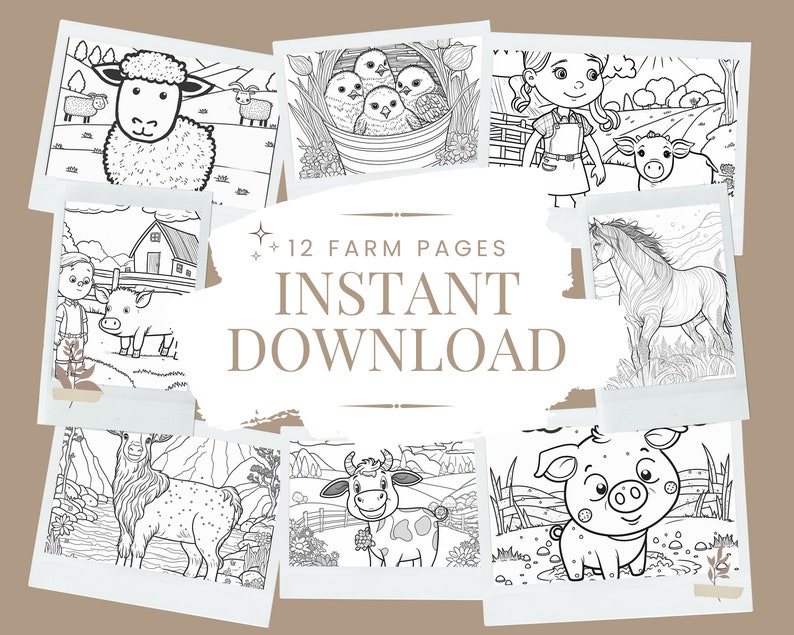 Farm Coloring Pages JPEG, Teacher Tools, Elementary School, Black and ...